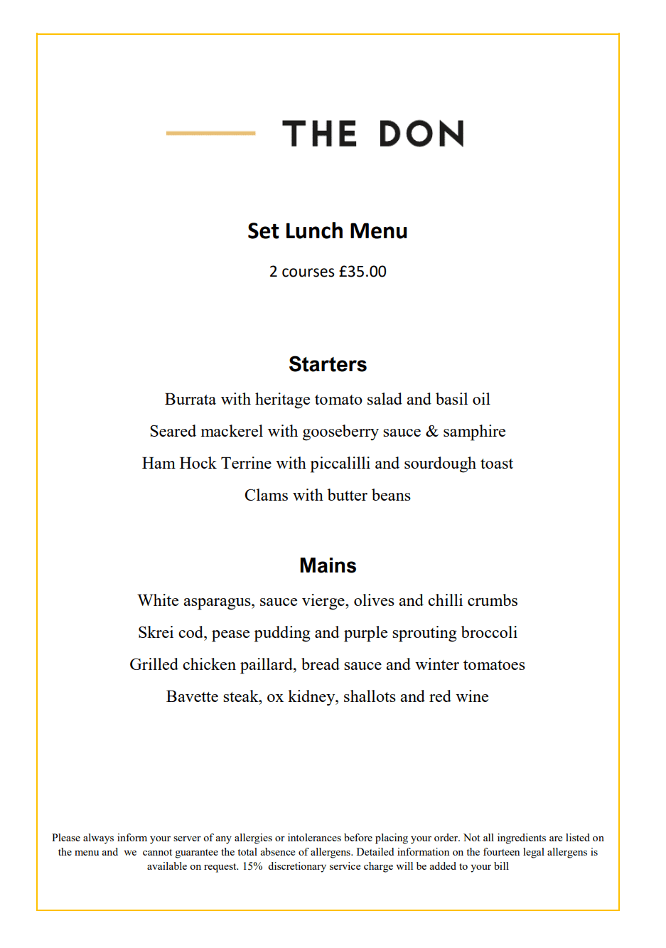 The Don - A new and contemporary restaurant on St Swithins Lane